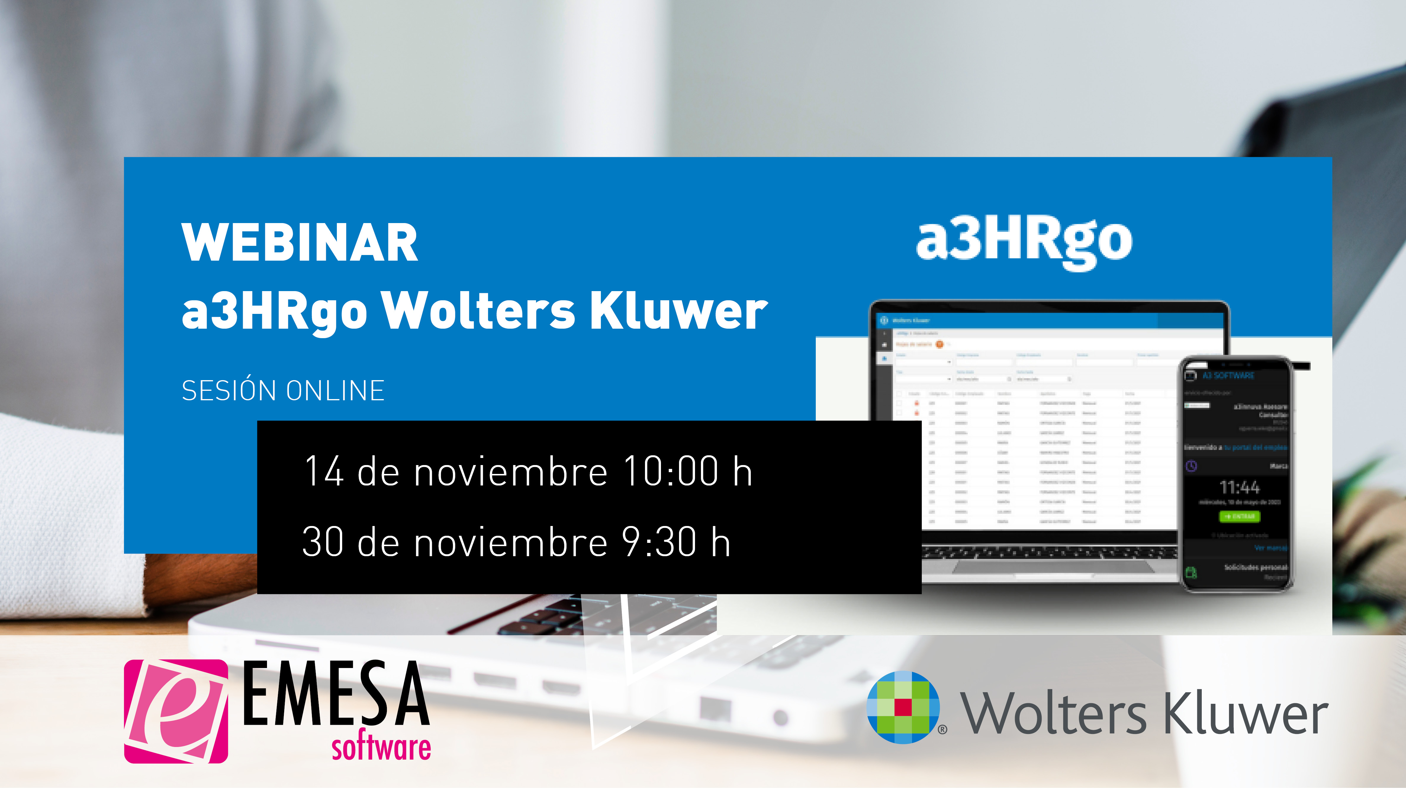 Emesa Grupo - Webinar a3HRgo ¿Cómo evitar sanciones de Registro Horario y RGPD? Para asesores